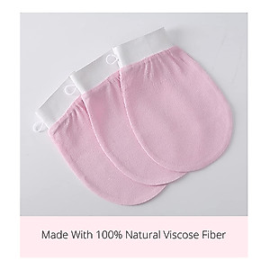 DEWYGLO Dewyglo Exfoliating Glove (Pink),Made with 100percent Viscose,a Biodegradable Fibre Exfoliating Body Glove is Reusable,Gentle and Suitable for Sensitive Skin