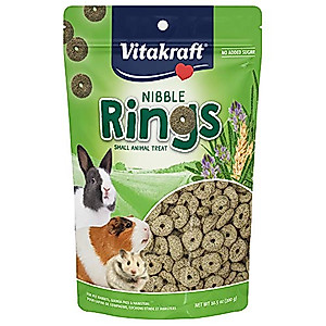 Vitakraft Nibble Rings Small Animal Treats - Crunchy Alfalfa Snack - For Rabbits, Guinea Pigs, Hamsters, and More