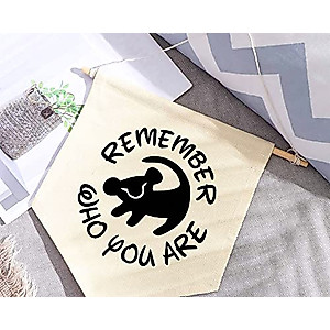 Remember Who You Are Banner - Home Decor - Kids Room Decor - Canvas Banner - Party Decor - Birthday Gift - Playroom Decor - Lion King Banner - Inspired Banner - Nursery Decor