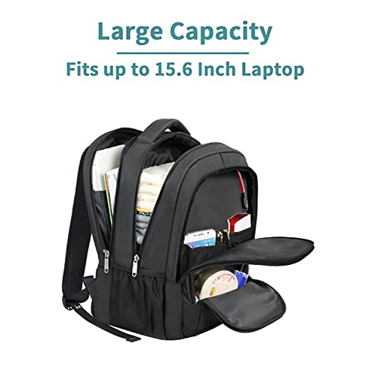 MATEIN Travel Laptop Backpack for Men, Water Resistant Anti-Theft Bag with USB Charging Port Fits 15.6 Inch Computer, Sturdy Work Business Backpacks for Men Women Gifts, Lightweight Casual Daypack