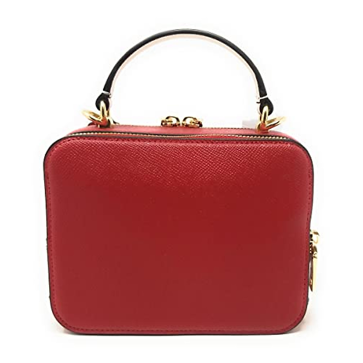 COACH Women's Box Crossbody (Crossgrain Leather - Cruella Motif - Red Apple Multi)