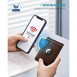 Zitahli Airtag-Wallet-Mens-Slim-RFID Blocking Wallet Leather with Money Clip Air Tag Wallet Card Holder Bifold Gifts for Men