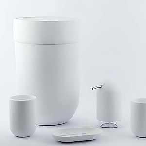 Umbra Touch Dish for Bathroom-Contemporary, Practical Molded Oval Soap Bar Holder for Bath Sink-Nicely Fits Into Amenity Tray-Easy to Clean, Highly Durable, 13 x 9 x 2 cm, White