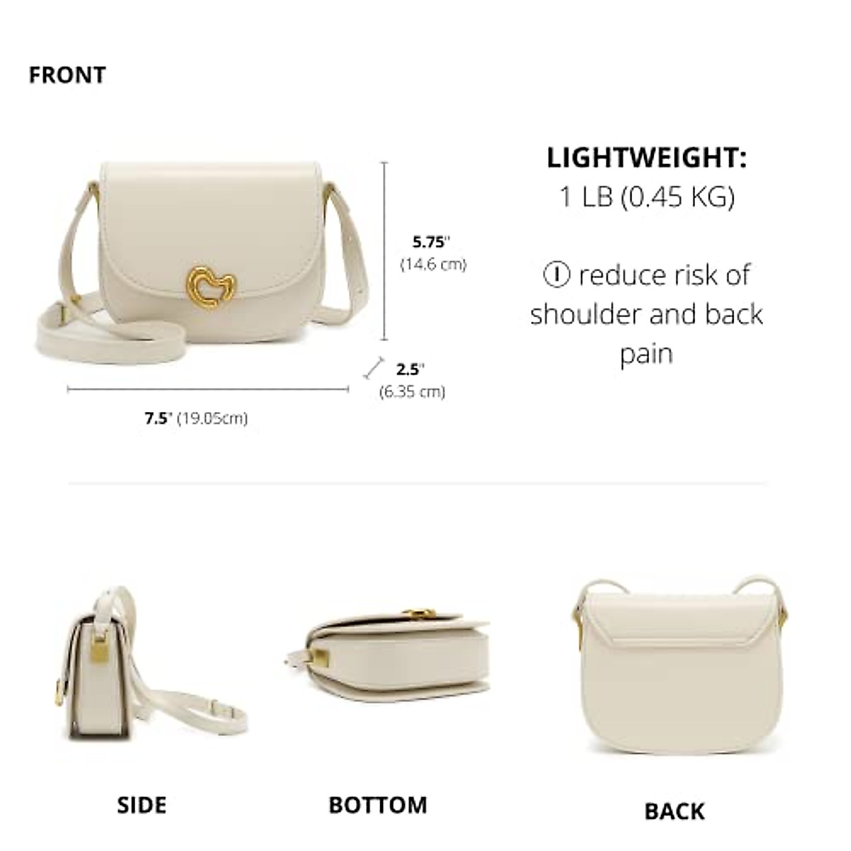 Scarleton Crossbody Bags for Women, Minimalist Purses for Women, Glossy Shoulder Bag Purse, Satchel Bags for Women, H210902 - White