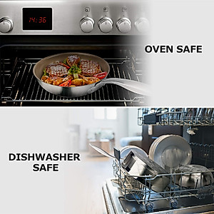 Duxtop Ceramic Non-stick Frying Pan, Stainless Steel Induction Frying Pan, 8-Inch Stir Fry Pan with Heavy-gauge Impact-bonded Bottom, FUSION Ti