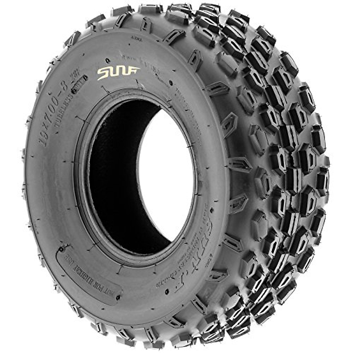 SunF Set of 4 Sport ATV Tubeless Tires 19x7-8 Front & 18x9.5-8 Rear, 4 Ply
