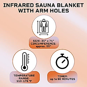 LifePro Sauna Blanket for Detoxification - Portable Far Infrared Sauna for Home Detox Calm Your Body and Mind Regular Black