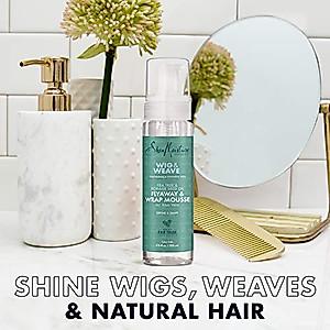 SheaMoisture Mousse for Curly Hair, Wig or Weave, Tea Tree and Borage Seed Oil, Paraben-free Styling Mousse, 7.5 Ounce