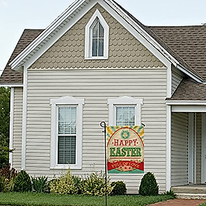 My Little Nest Seasonal Garden Flag Vintage Happy Easter Double Sided Vertical Garden Flags for Home Yard Holiday Flag Outdoor Decoration Farmhouse Banner 12"x18"