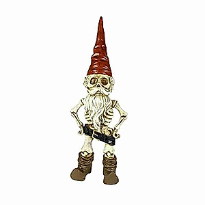 JARPSIRY 2PCS Male and Female Halloween Skeleton Gnome Couple Garden Gnomes Statue Zombie Gnome Sculptures Resin Dwarf Figurines for Indoor Home Ornaments Outdoor Patio Yard Lawn Porch Decor