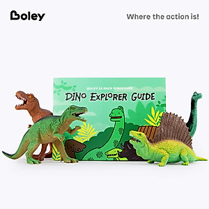 Boley 12 Pack 9-Inch Educational Dinosaur Toys - Kids Realistic Toy Dinosaur Figures for Cool Kids and Toddler Education! (T-Rex, Triceratops, Velociraptor, and More!)