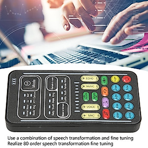 Voice Changer, Portable Voice Modulator Handheld Sound Card withSound Multifunctional Effects Machine for , for PS5, for ONE, for Switch, PC and for PUGB Gaming