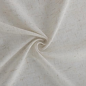 VOILYBIRD Palma 108 Inches Long Bronze Grommet Sheer Curtains for Living Room Natural Color Draperies (52''W x 108''L, 2 Panels, Linen)