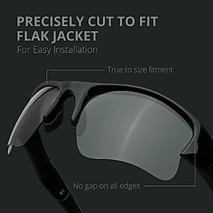 Dynamix Polarized Replacement Lenses for Oakley Flak Jacket XLJ | Easy To Install | Fit Perfectly | Solid Black