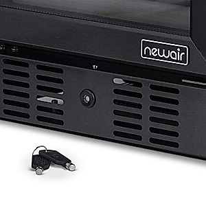 NewAir Freestanding 28 Bottle Dual Zone Wine Fridge, French Door, Black Stainless Steel