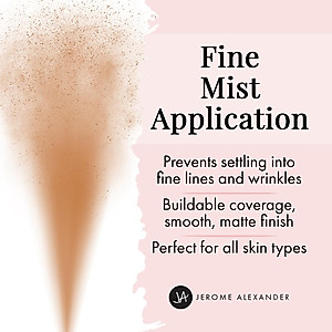 MagicMinerals AirBrush Foundation by Jerome Alexander – 2pc Set with Airbrush Foundation and Kabuki Brush - Spray Makeup with Anti-aging Ingredients for Smooth Radiant Skin (Light)