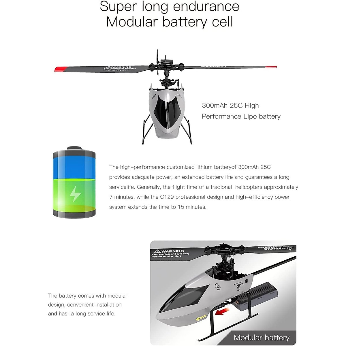 GoolRC C129 V2 RC Helicopter, 4 Channel Remote Control Helicopter with 6-Axis Gyro, 2.4Ghz RC Aircraft with 3D Flips, Altitude Hold, One Key Take Off/Landing for Adults and Beginners