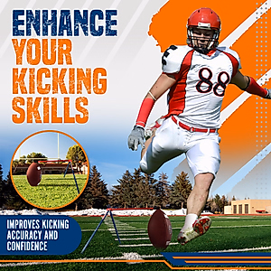 True Strike Pro Football Kicking Tee - Ultimate Football Tee Compatible with All Ball Sizes, Bonus Goal Kicking Tracker, Field Goal Football Holder