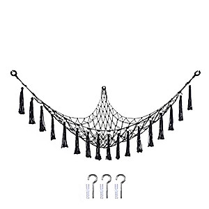 IYOG Stuffed Animal Net or Hammock (41inx41inx52in) - Stuffed Animal Holder - Stuffed Animal Storage -Toy Hammock for Stuffed Animals -Stuffed Animal Hammock(Black)