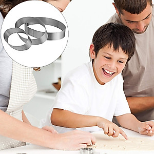 Hemoton 3PCS Cake Ring Stainless Steel Cake Molds Cake & Pastry Rings Oval Mould Cheese Rings Baking Ring Sushi Mold Baking Tool for DIY Home Kitchen Rice Ball Chocolate 3pcs