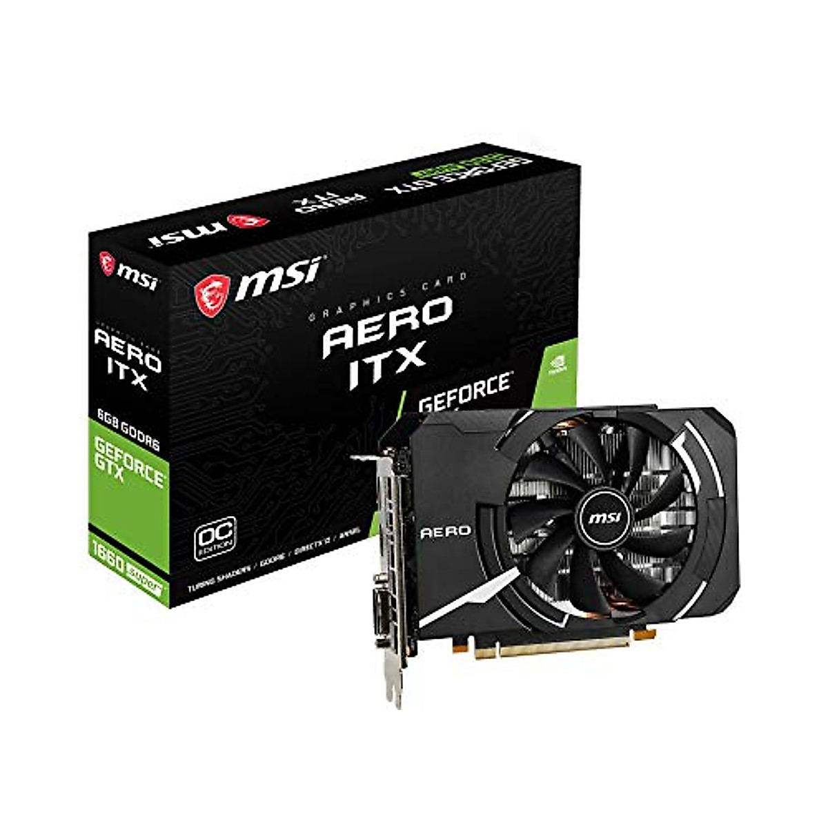 MSI Gaming GeForce GTX 1660 Super 192-bit HDMI/DP 6GB GDRR6 HDCP Support DirectX 12 Single Fan VR Ready OC ITX Graphics Card (GTX 1660 Super AERO ITX OC)