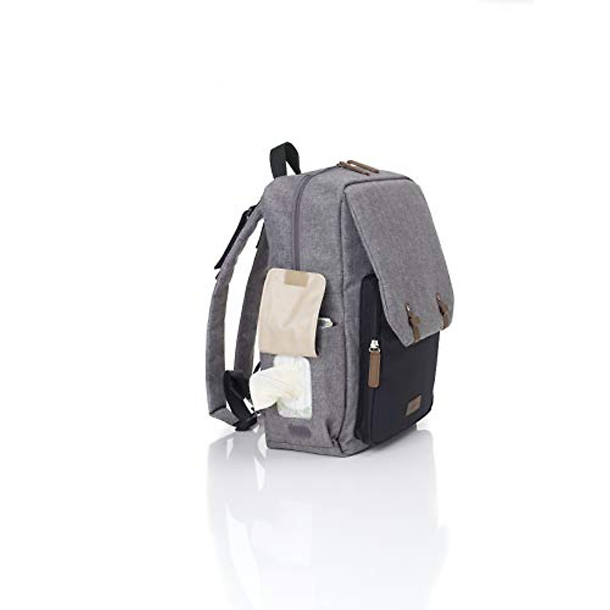 Babymel George Unisex Diaper Backpack in Grey and Black