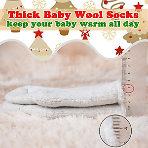 Mini angel Baby Wool Socks Warm Thick Ankle Socks 5 Pairs Winter Thermal Crew Socks Boot Socks for Toddler Boys Girls 1-3 Years(Colorful Set A, S)