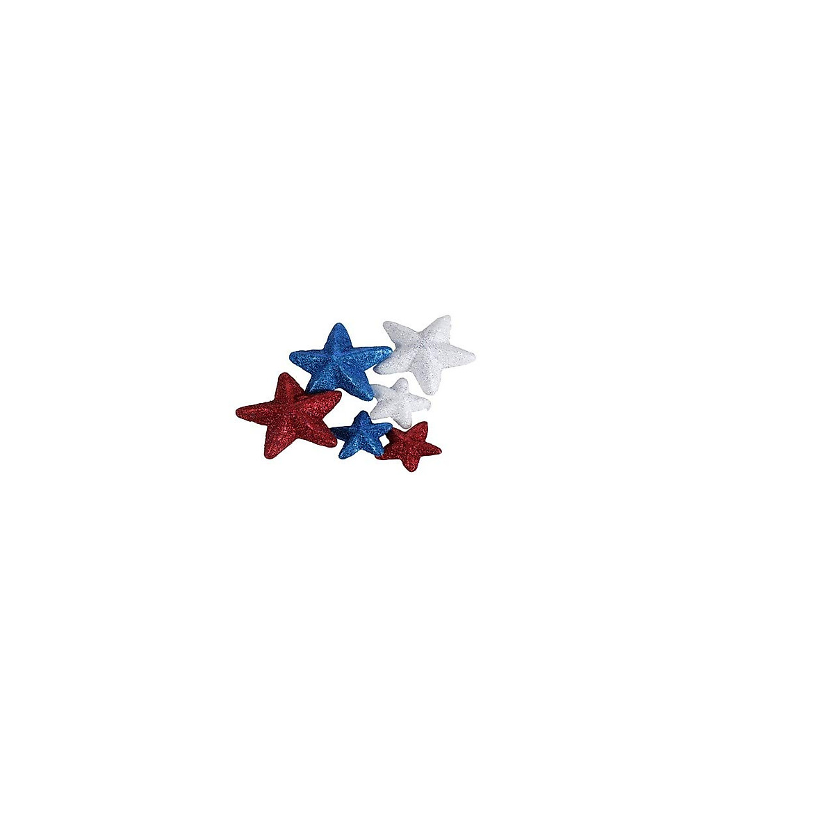 Patriotic Foam Glitter Stars 20-ct Table Scatters (Bonus Exclusive Stolni Ukras) Red White Blue Fourth of July Independence Day Decor (Set of 2)