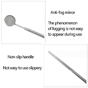 Oral Magnifying Mini Mouth Mirror Tool Inspect Instrument Auto Dentist Magnifier Intraoral（3 Pcs）