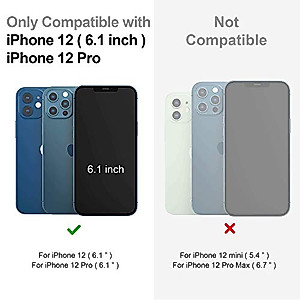 SURPHY Faux Leather Case for iPhone 12 case and iPhone 12 Pro case 6.1 inches 2020, Faux Leather Case Cover (with Microfiber Lining) Designed for iPhone 12 & 12 Pro (Brown)