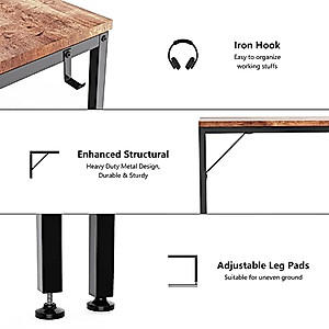 HOMIDEC Office Desk, Computer Desk with Drawers 47" Study Writing Desks for Home with Storage Shelves, Desks & Workstations for Home Office Bedroom