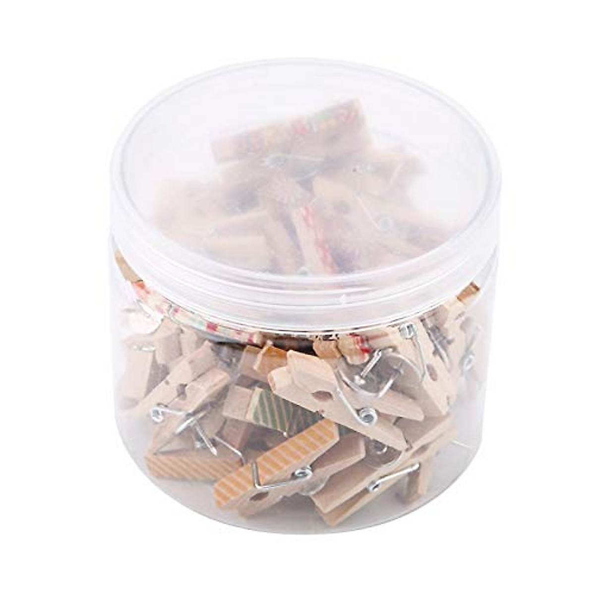 Oumefar 50pcs Wooden Clips Mini Size 35 * 7mm Natural Crude Wood Clips Craft Decoration Pegs for Photo Clips Clothes Clothespin