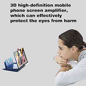 Junrbx Screen Magnifier Amplifier, New Generation Phone Holder Screen Amplifier, 3D HD Video and Gaming Phone Projector-with Foldable Phone Stand, Supports All Smartphones