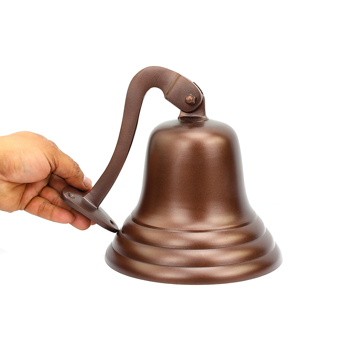 Nagina International 7" Aluminum Dark Coke Copper Antique Premium Loud Striking Sound Boat Decor Bell with Cotton Braided Rope | Classic Nautical Elements