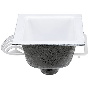 Zurn FD2375-NH3-H FD2375 12"x12" Floor Sink Body & Dome Strainer, 6" Sump Depth, 3" No-Hub, with Half Grate