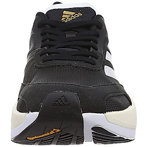 adidas Women's Adizero Boston 10 Sneaker, Black/White/Gold Metallic, 8.5