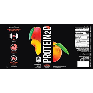 Protein2o 15g Whey Protein Infused Water, Peach Mango, 16.9 Oz Bottle (Pack of 12)