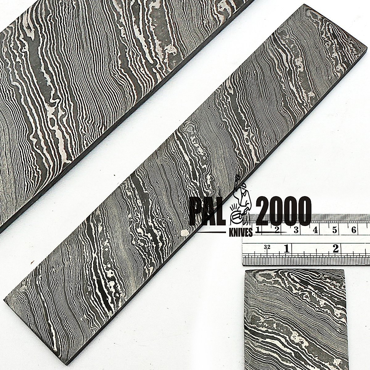 PAL 2000 KNIVES Billets Pattern Bar - Custom Damascus Steel Billet - Handmade Damascus Steel Bar - Twist Pattern Blank Blade - 15"x2"x2 mm (9920)