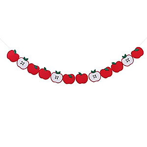 Apple Homecoming Felt Garland-Apple decoration, autumn banner, red, meadow green and twine, apple theme party decoration, school banner, classroom decoration, children and school teachers on the first day of school. (Apple)