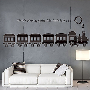 ANFRJJI Train Wall Decal and High-Speed Rail Wall Sticker with Removable PVC - Perfect for Decorating Kids' Rooms, Nurseries, and Student Dorms JWH142 (Black)