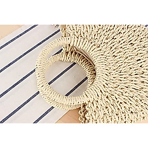 Summer Beach Handbag Women Straw Tote Purse Top Handle Crossbody Bag for Travel Vocation