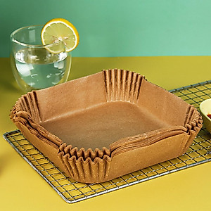 Air Fryer Parchment Paper,100PCS Square Air Fryer Disposable Paper Liner,Non-Stick Air Fryer Protectors Baking Paper (7.9inch-100pcs)