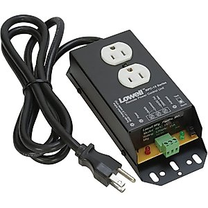 Lowell Manufacturing RPC-15 15A Low Voltage Remote Power Control with 6' Cord, 1 Duplex Outlet, Black