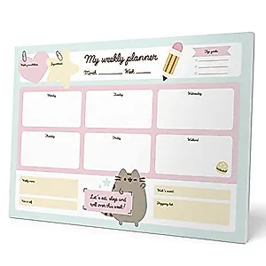 Official Pusheen A3 Desk Pad with Daily, Weekly and Monthly Calendar, Desktop Planner, Desktop Note Pad, 54 Undated Tear Off Sheets, 11.7 x 16.5 inches, To Do List - Kawaii Stationery (A3 SIZE)