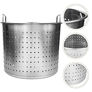UPKOCH Stock Pot Insert Steamer Basket Stainless Steel Boiling Basket with Handle Crawfish Pot Seafood Cookware for Boiling and Steaming Crab Boil Pot