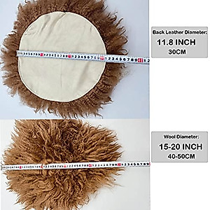 YEPTAME Newborn Photography Props Wool Mats Baby Photography Basket Filler Infant Posing Props Sofa Flokati Blanket for Newborn Bed Chair 100% Genuine Wool