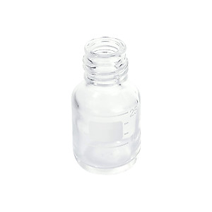 Pastein 10 Pieces 25 mL Graduated Round Reagent Media/Storage Glass Bottle With GL25 Blue Polypropylene Screw Cap