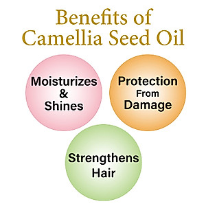 Oshima Tsubaki Japanese Camellia Oil, 100% Pure Camellia Seed Oil for Hair, Face, Body, Nails and Beard, Multi-Use Oil (2.03 FL. OZ /60mL) English Ver.