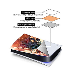 PEYANZ Skin Compatible with P.S.5 Console(Digital Edition) and Controllers Vinyl Sticker, Durable, Scratch Resistant, Bubble-Free