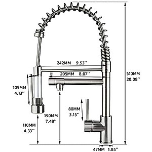 Kitchen Faucet with Pull Down Sprayer Contemporary Single Handle Kitchen Sink Faucet GAPPO Solid Brass Spring Kitchen Faucet Brushed Nickel